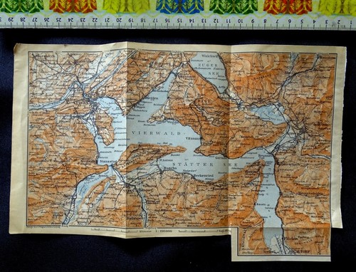 (USA), Geographic map of Switzerland , Luzern, Brunnen , from the year ...