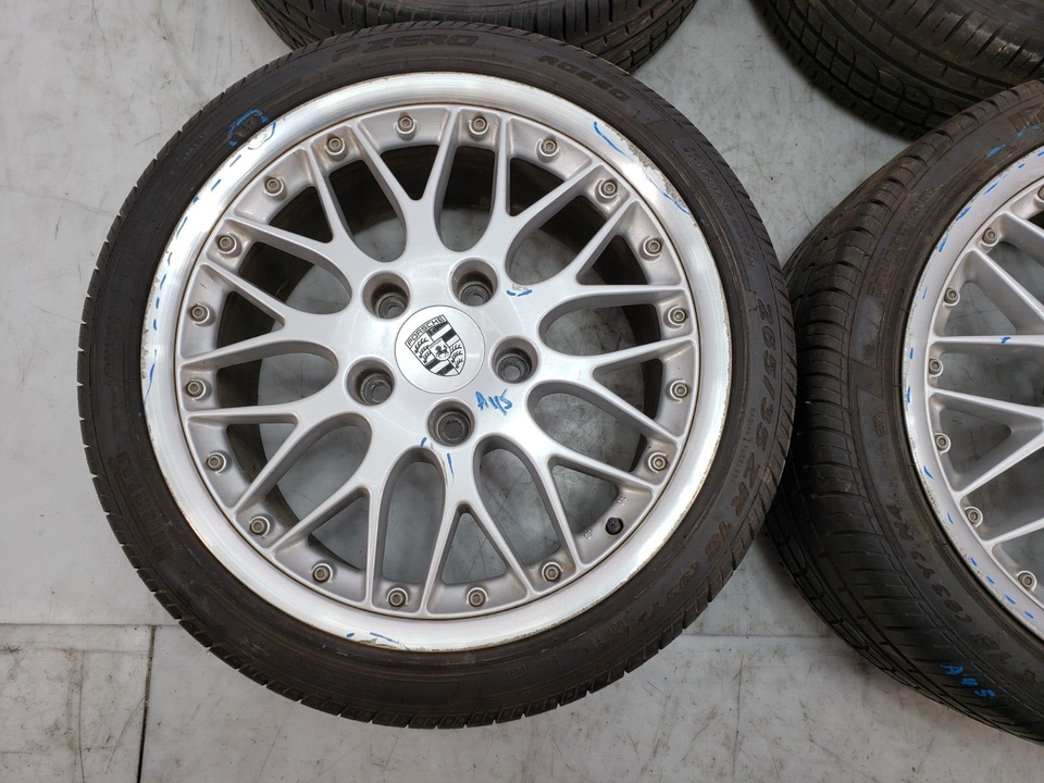 99-01 OEM Porsche Carrera 911 996 Front Rear Wheel Rim R18 W/ Pirelli ...