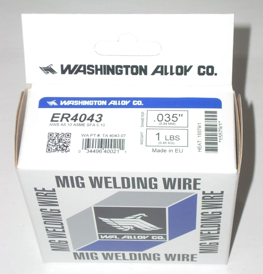 2 Rolls Washington Alloy 4043 .035 Aluminum Mig Welding Wire 1 lb Roll ...