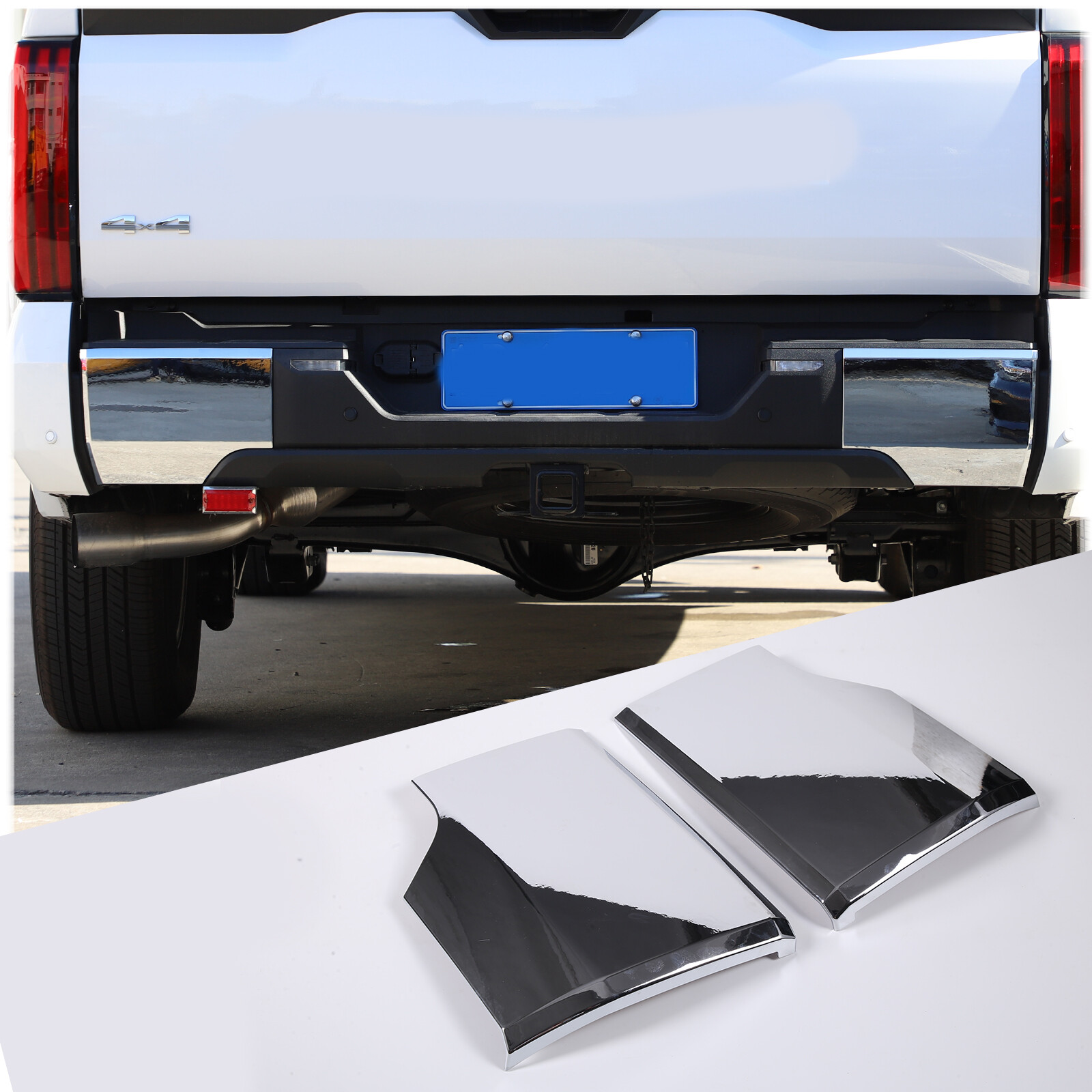 For Tundra 2022-2023 ABS Chrome Car Rear Bumper Side Panel Cover ...