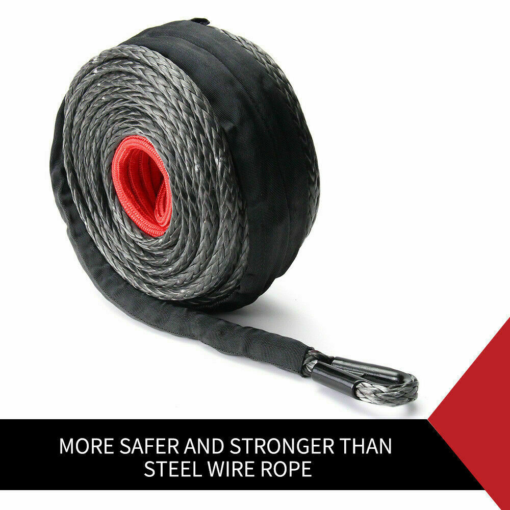 Winch Rope 10mm x 30m Synthetic Dyneema SK75 Hook Tow Hook Recovery ...
