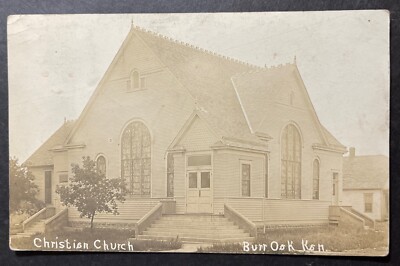 Christian Church Burr Oak Kansas RPPC 1912 low grade | eBay