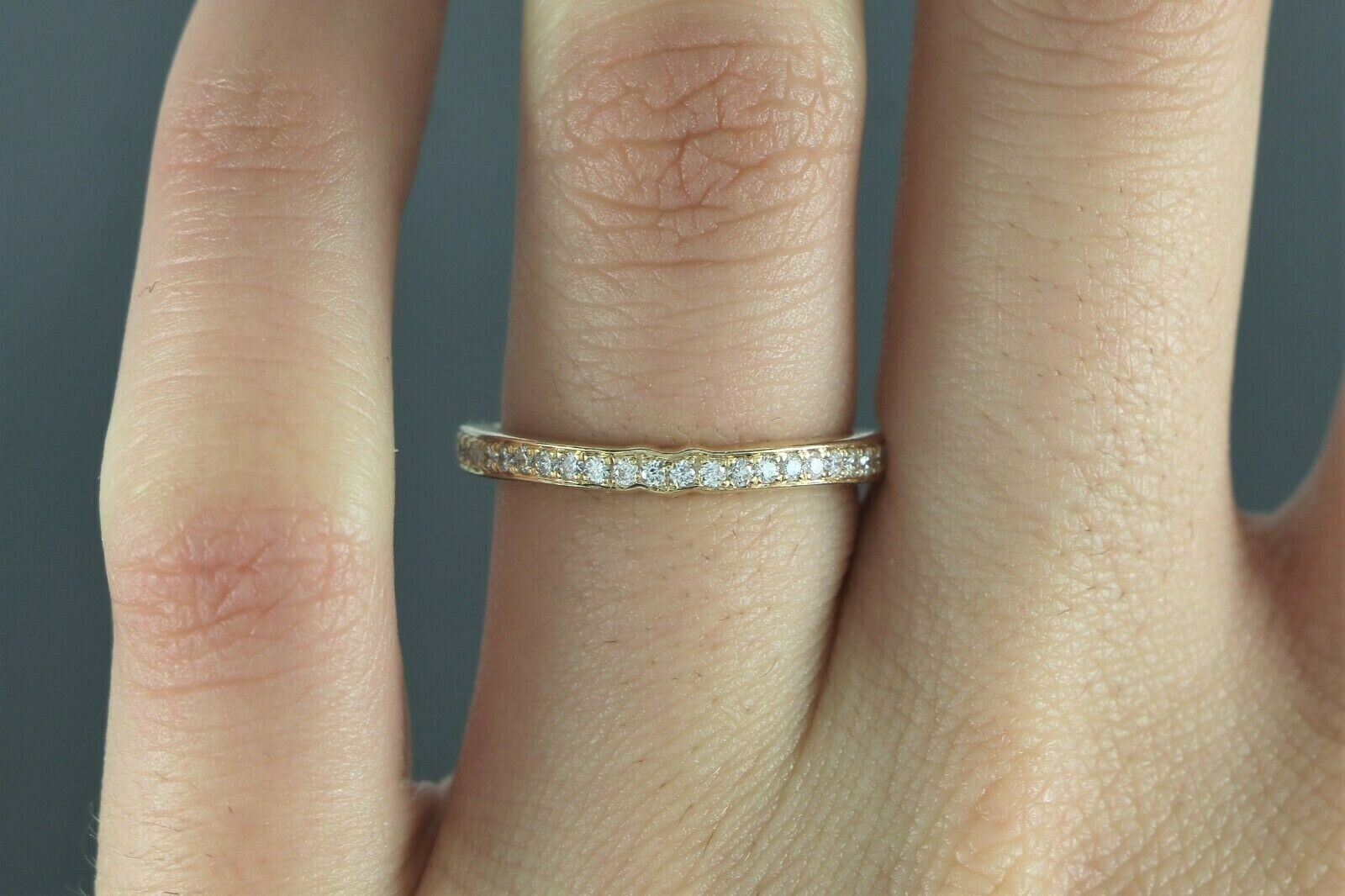 $1,275 EMA 14K Yellow Gold Round Diamond Contour Wedding Band ...