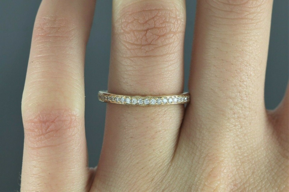 $1,275 EMA 14K Yellow Gold Round Diamond Contour Wedding Band ...