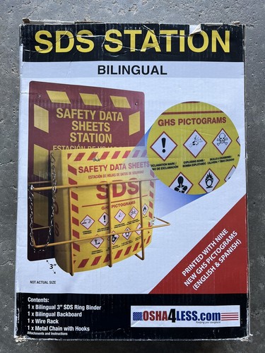 SDS Binder and Wall Station with Display Rack & Bilingual Heavy Duty ...