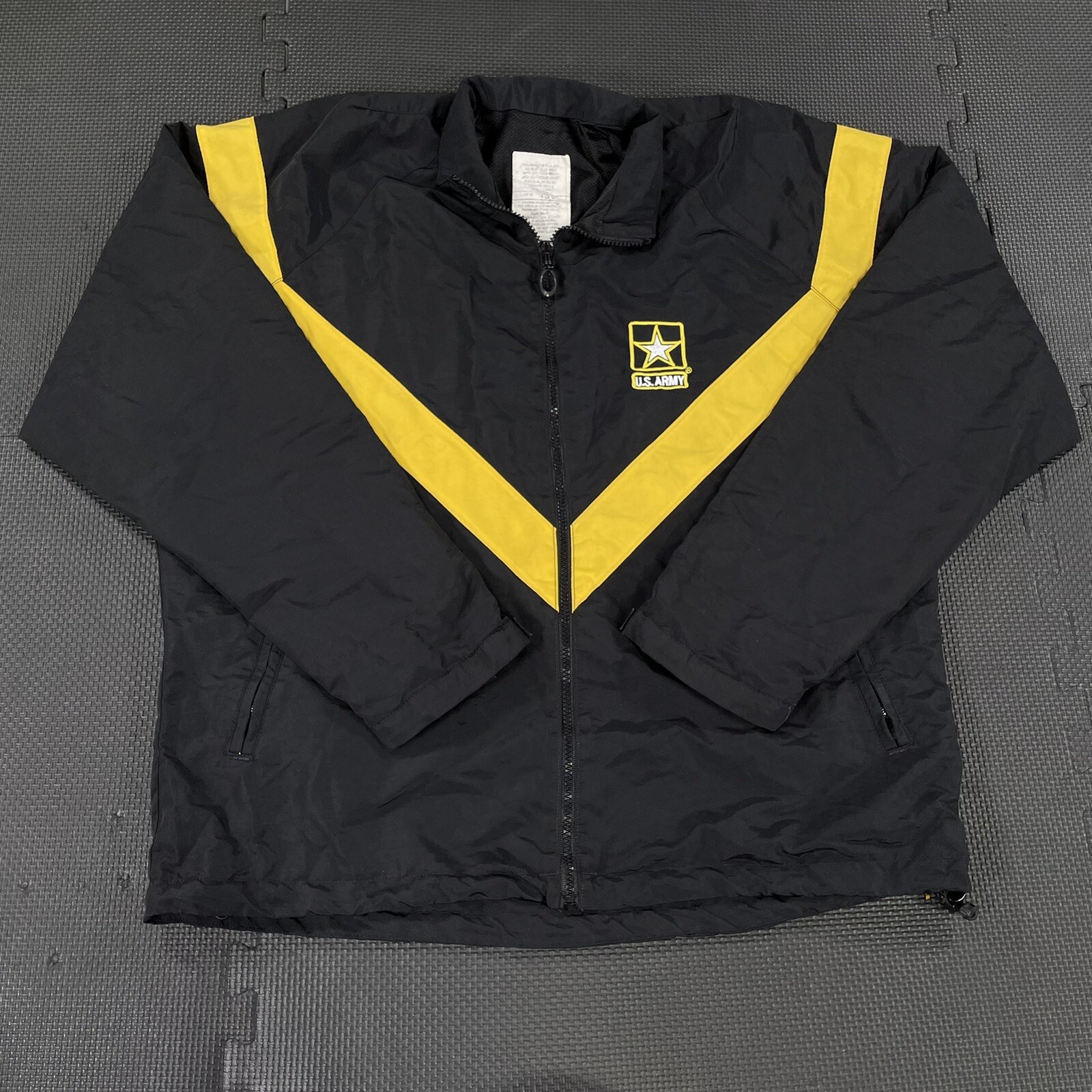 US ARMY Physical Fitness Jacket Medium Black Lined Em… - Gem