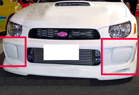 ABS SOLID FOG LIGHT COVER FOR 02 03 IMPREZA WRX STI WITH BRACKETS ...