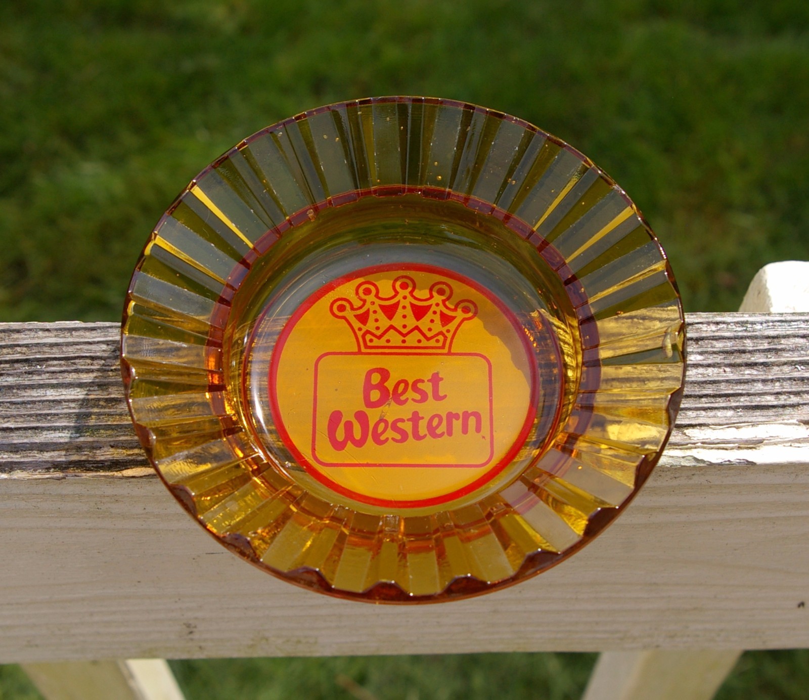 Best Western Hotel Red Crown Logo Yellow Glass Ash Tray | eBay