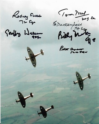 Multi signed by 6 WW2 Pilots genuine signed autographs 10x8 COA 25313 ...