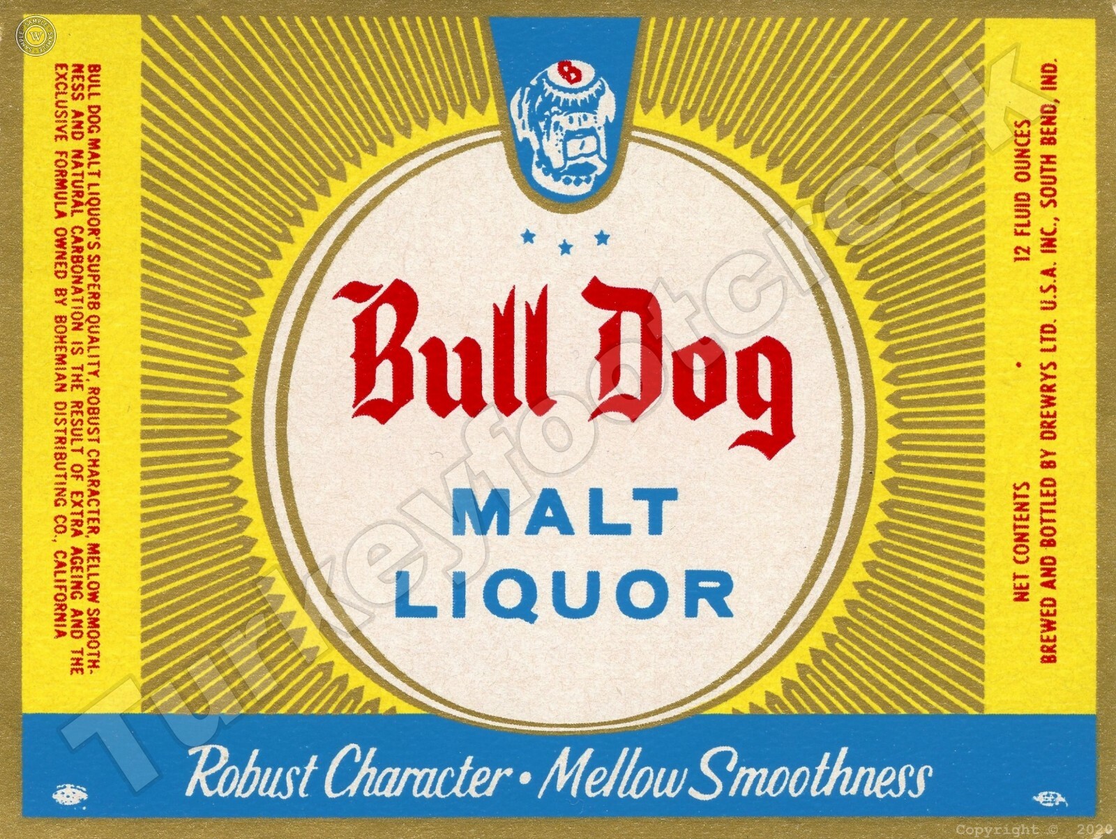 Bulldog Malt Liquor Beer Label 9" x 12" Metal Sign | eBay