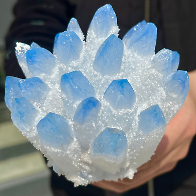 674G New Find Blue Phantom Quartz Crystal Cluster Mineral Specimen ...