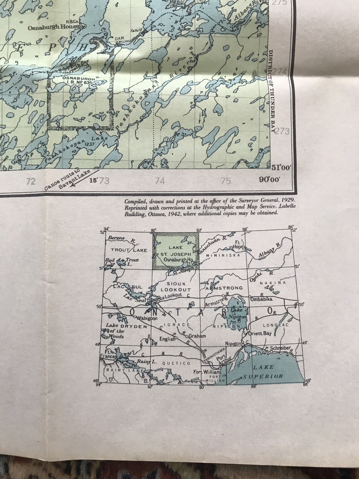 Vintage 1942 Lake St. Joseph Ontario Topographic Map 24”x30” | eBay