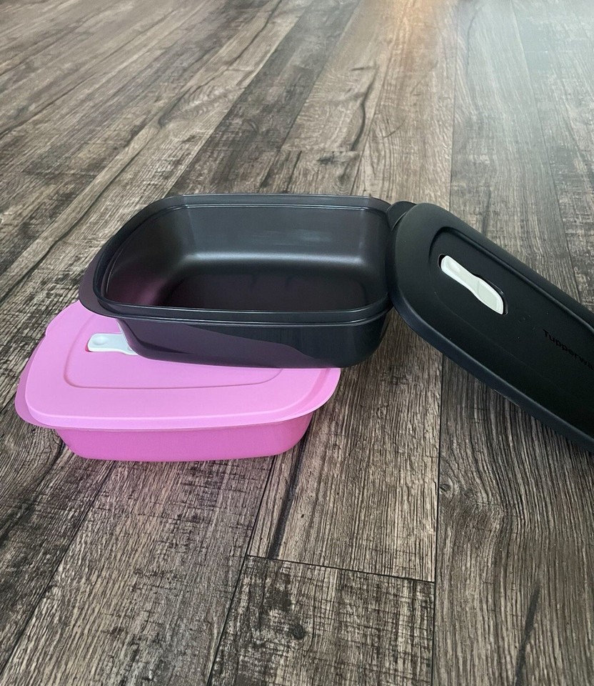 Tupperware Crystalwave Plus Microwave Rectangular Dish Black Or Pink ...