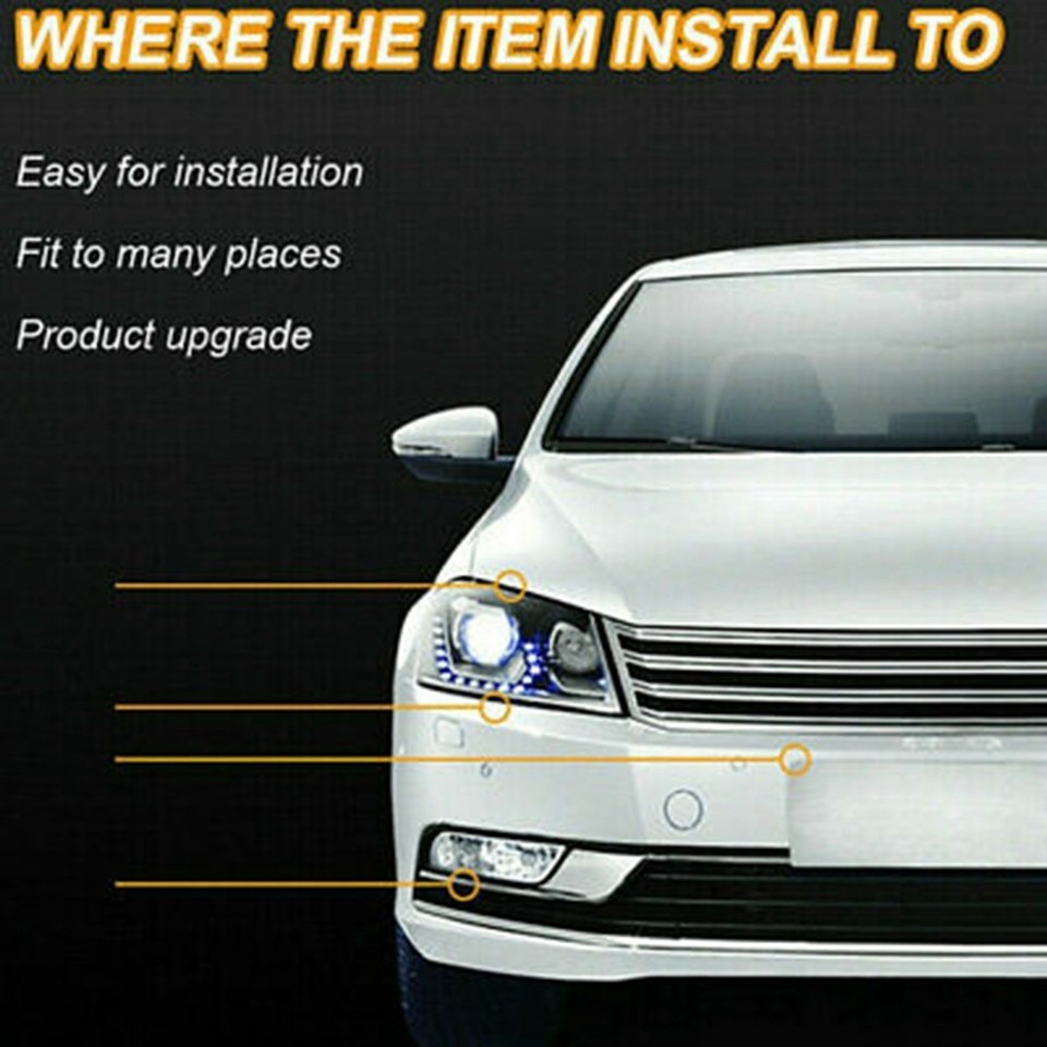 2X Universal LED Daytime Running Light White DRL Driving Turn Fog ...