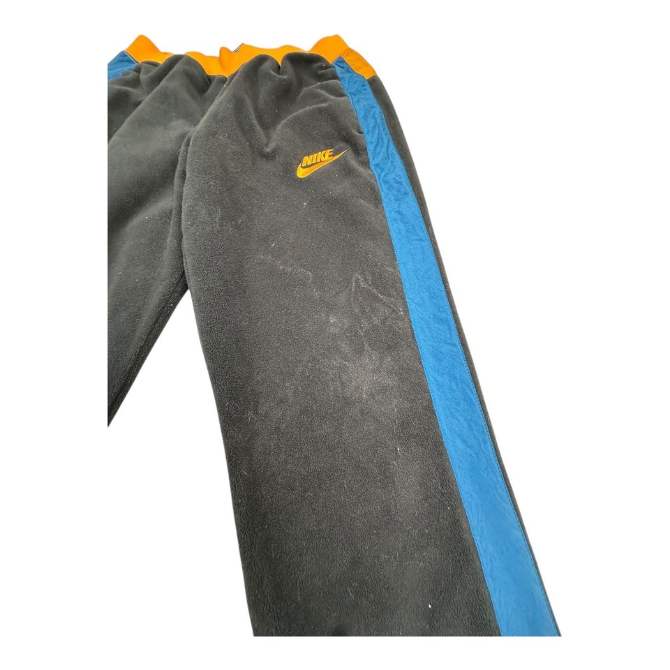 Nike Jogger Sweatpants Black Orange Blue Color Block Logo Small | eBay
