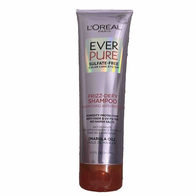 L'Oreal Paris EverPure Sulfate Free Frizz Defy Shampoo with Marula Oil ...
