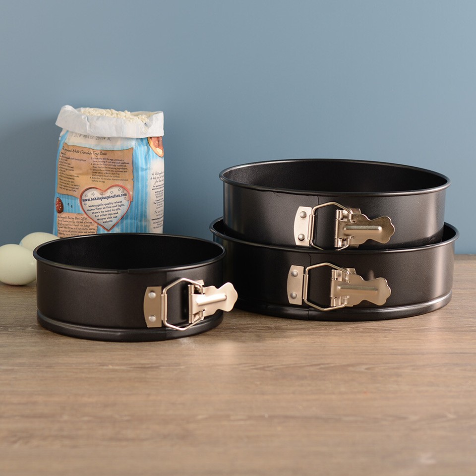 SET OF 3 & 5 SQUARE ROUND CAKE TINS NON STICK BAKING BAKE TRAYS PCS ...