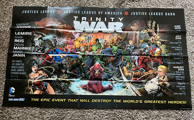MASSIVE DC Comics Trinity War Comic Store Promo Poster Ivan Reis 34"x60 ...