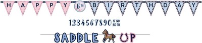 Saddle Up Cowgirl Horses Animal Kids Birthday Party Decoration Letter ...