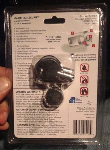 Chateau Keyless Locking C480-EZ-S Storage Cylinder Lock Shed Personal ...