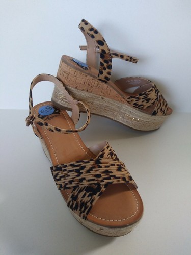 Fergalicious By Fergie Leopard Print Womens Sz 6 1/2 Wedge Sandals NEW ...