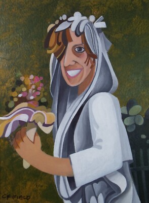 Original Watercolour Gouache , 'Liz Getting Married', Colin Fifield ...