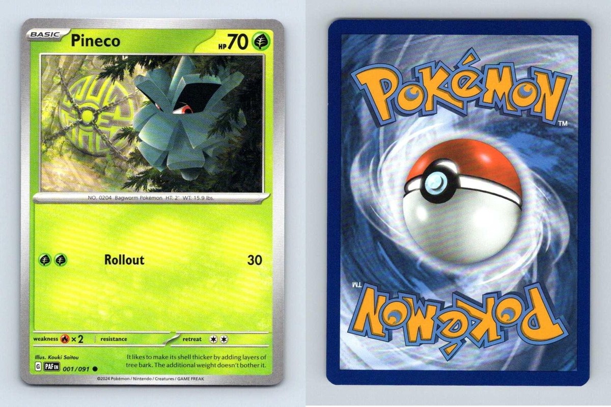 Cartao Pokemon Pineco Pineco #1/91 Scarlet & Violet Paldean Fates