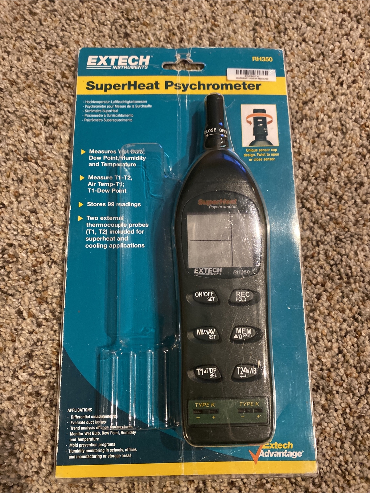 Extech RH350: Dual Input Hygro-Thermometer Psychrometer | eBay