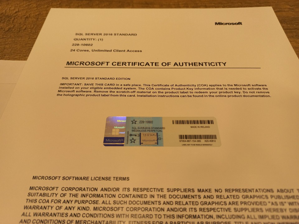 Microsoft SQL Server 2016 Standard 24 Core License unlimited User CALs 228-10602 | eBay