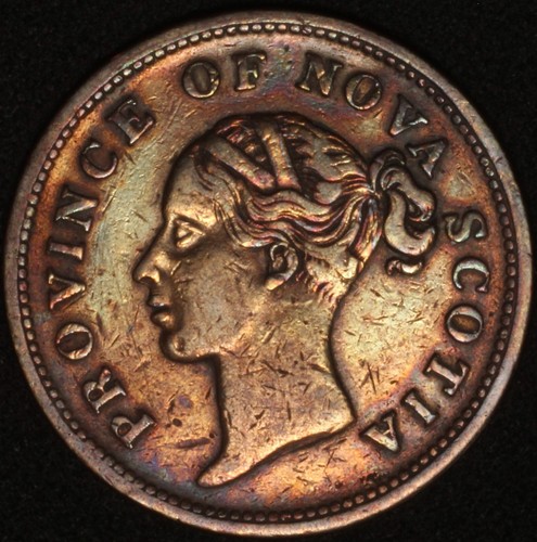 NOVA SCOTIA Victoria 1840 Penny Token Breton 873, Charlton NS-2C1 Lot ...