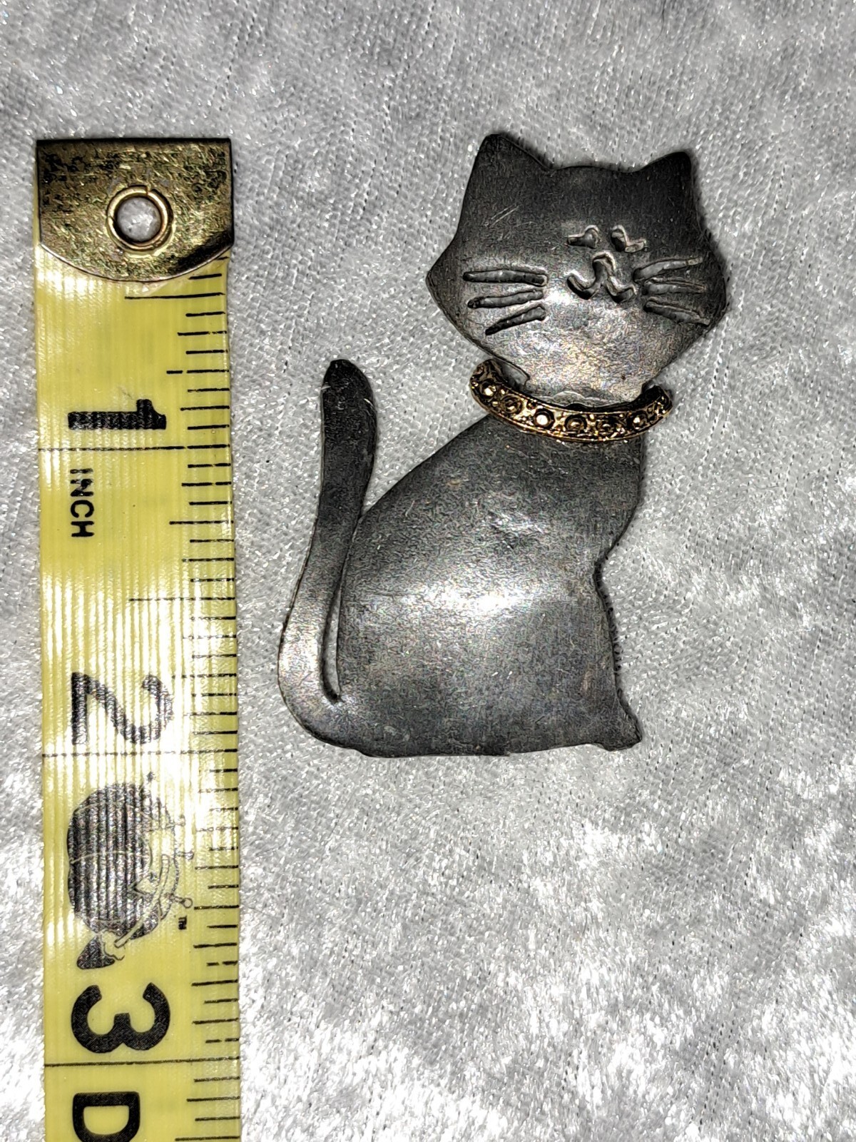 Vintage Ultra Craft Pewter Silver-tone Cat Pin Brooch… - Gem