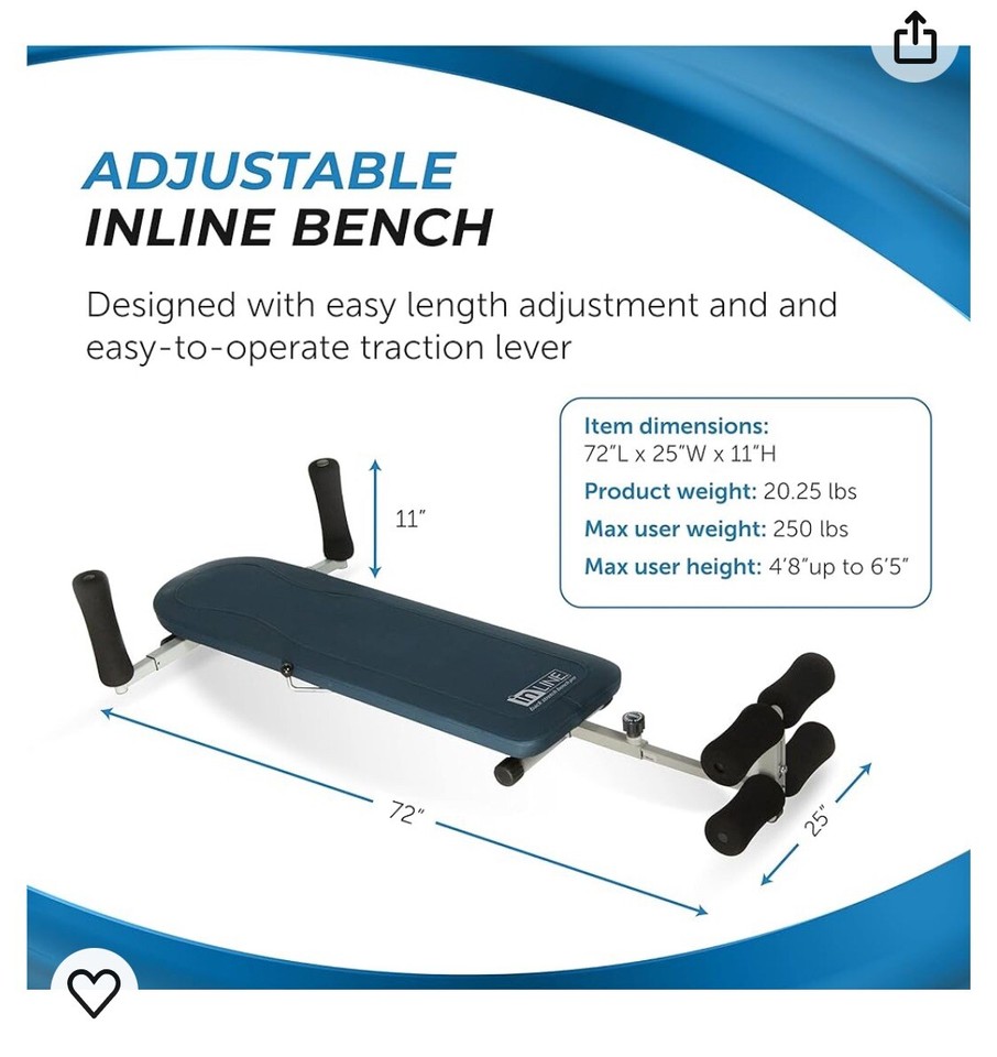 Stamina InLine Back Stretch Bench Upper And Lower Back Stretcher - No ...