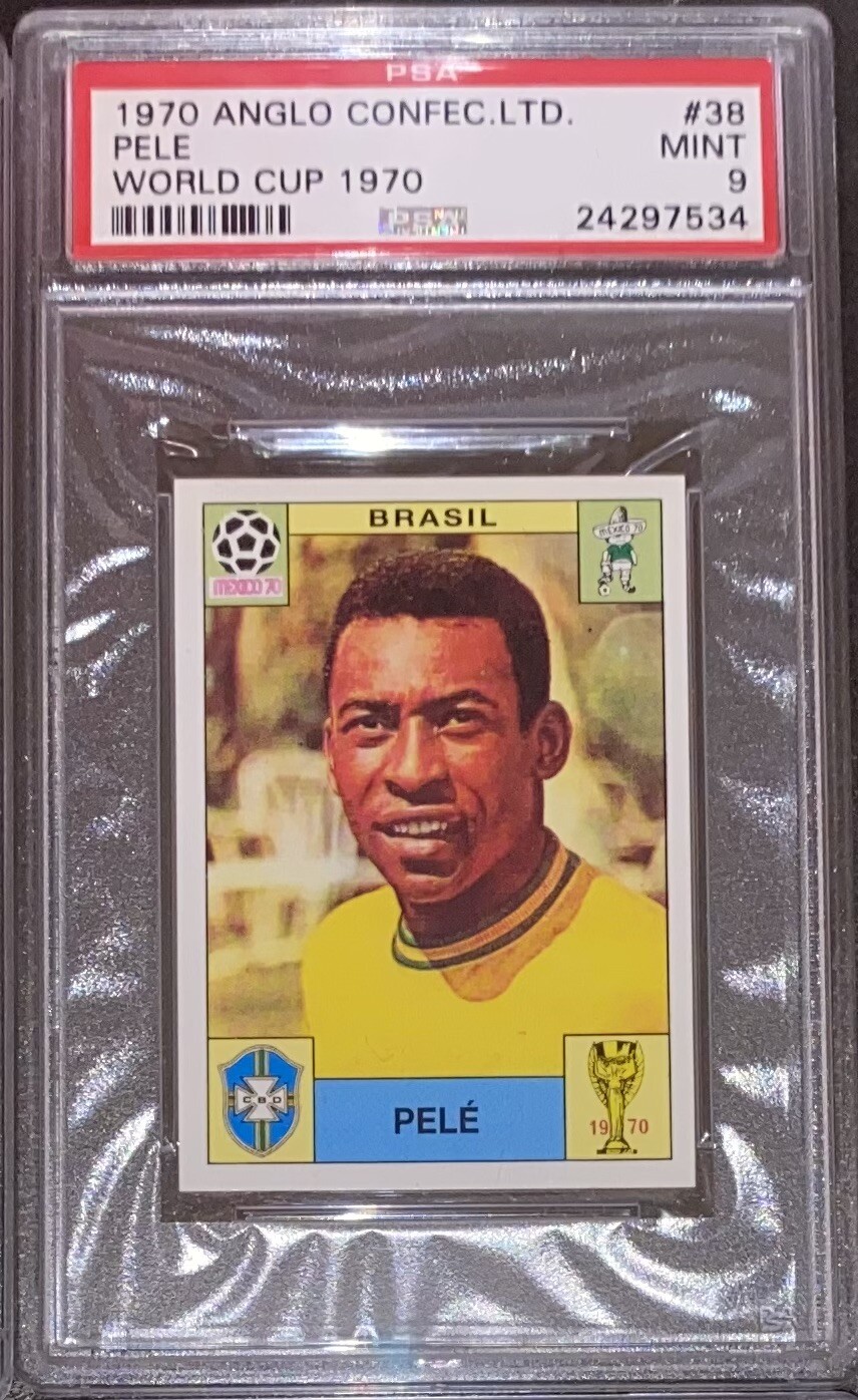 1990 (PSA Labeled 1970) Panini PELE PSA 9 MINT soccer card PSA Error ...