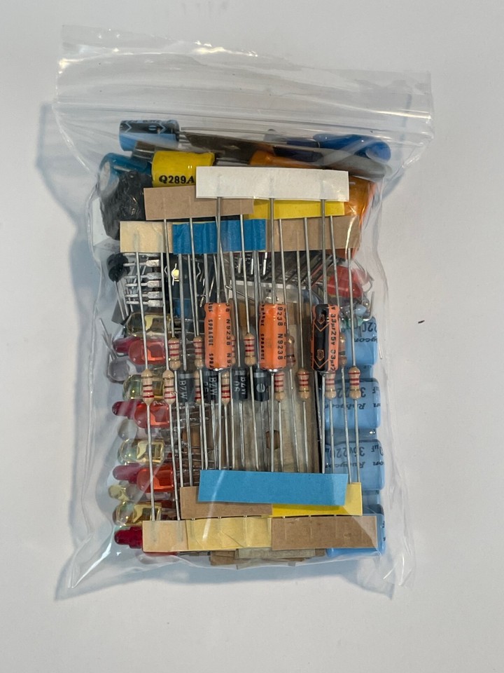 Electronic Component Parts LOT Bag Resistors Caps Switch LED Mixed All ...