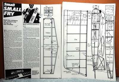 SMALL FRY Co2 CONTROL LINE BALSA MODEL AIRPLANE PLANS 18" WINGSPAN | eBay