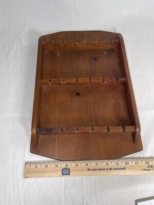18 Slot Collectible Spoon Display Rack RARE Wooden Souvenir Wall ...