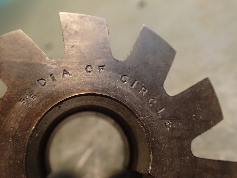 National 5/8" Circle (5/16" Rad) Concave Horizontal Milling Cutter 1 ...