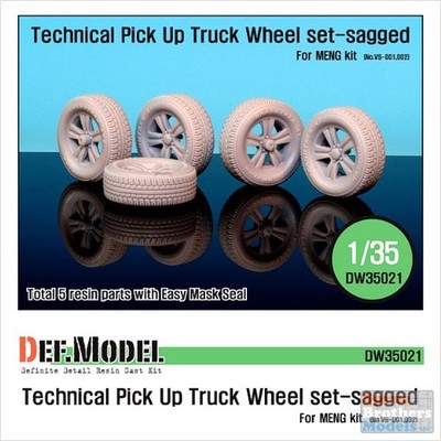 DEFDW35021 1:35 DEF Model Technical Pick Up Truck Sagged Wheel Set (MNG ...