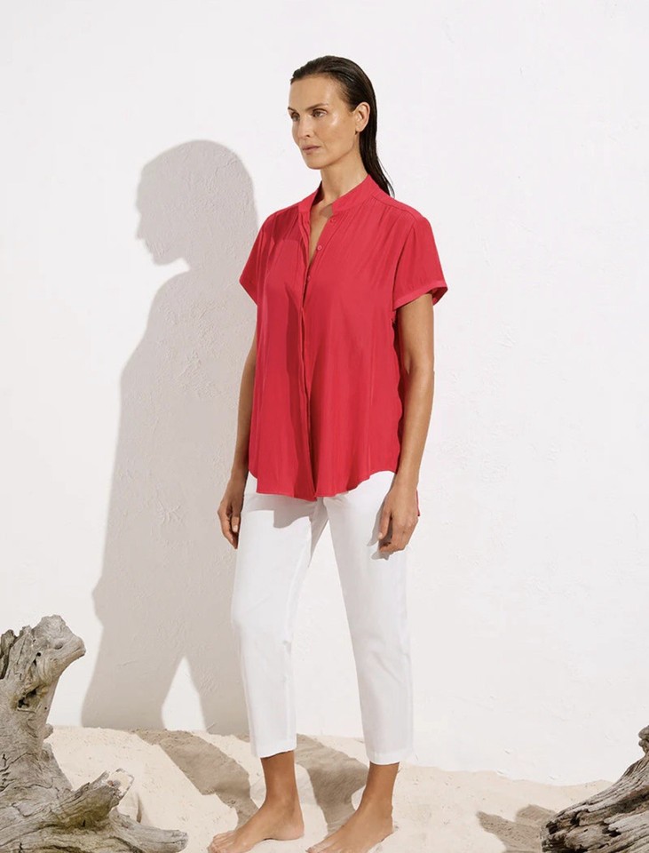 Mela Purdie Soft Stand Shirt In Strawberry, BNWT Size 16 | eBay Australia