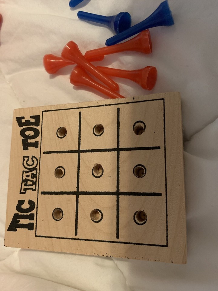 Square Tic Tac Toe Wood Peg Game | eBay