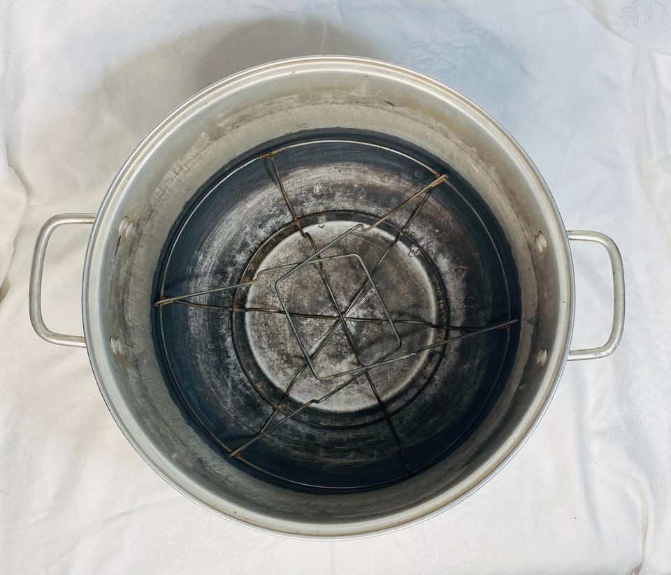 Vintage Century Aluminum Ware Water Bath Canning Pot Wire Basket ...