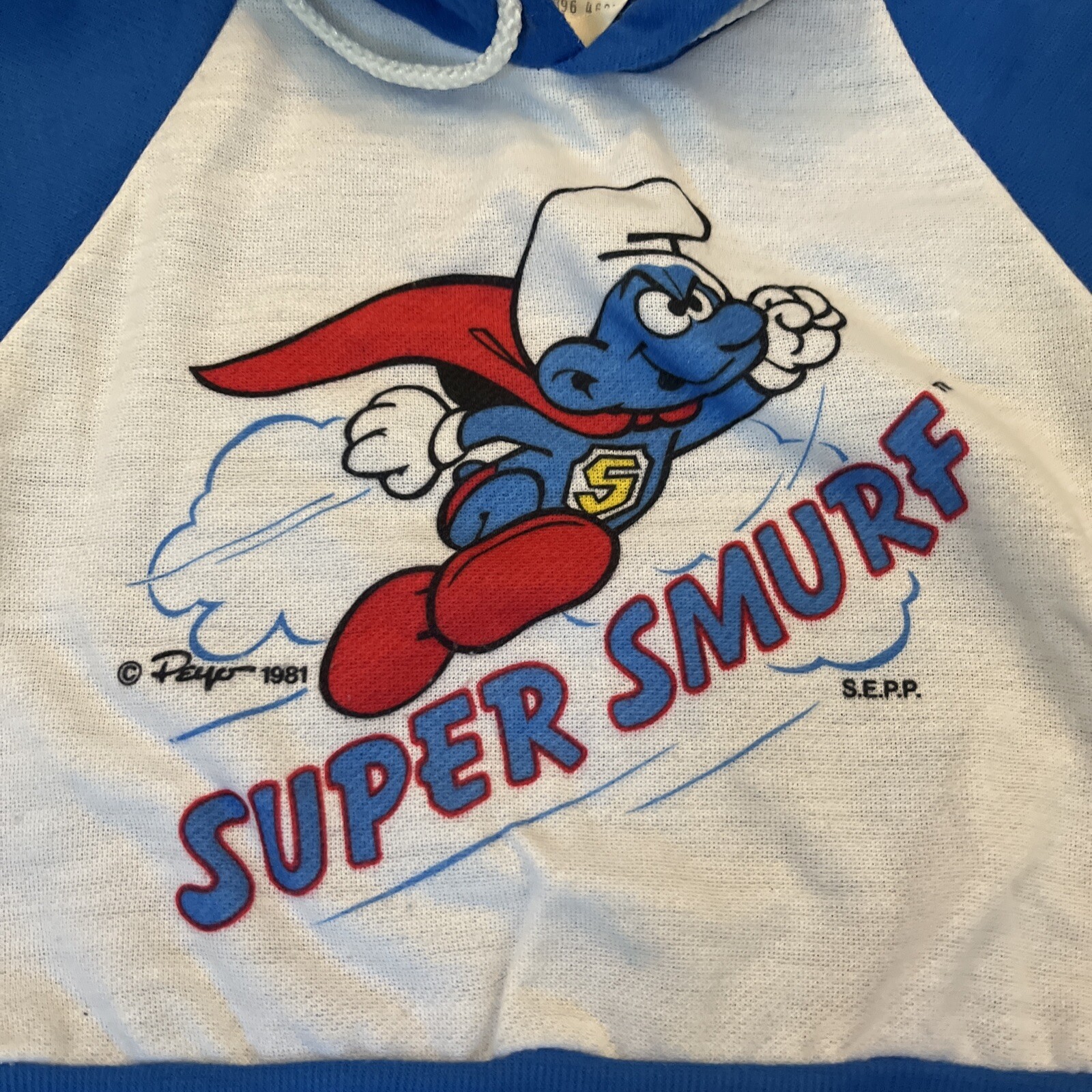 Smurfs Kids Baby Toddlers VTG 1982 Sweatsuit Super Sm… - Gem