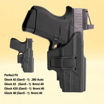 Tactical G43 G43X Holster OWB For Glock 43 43X 42 9mm .380 Holster Belt ...