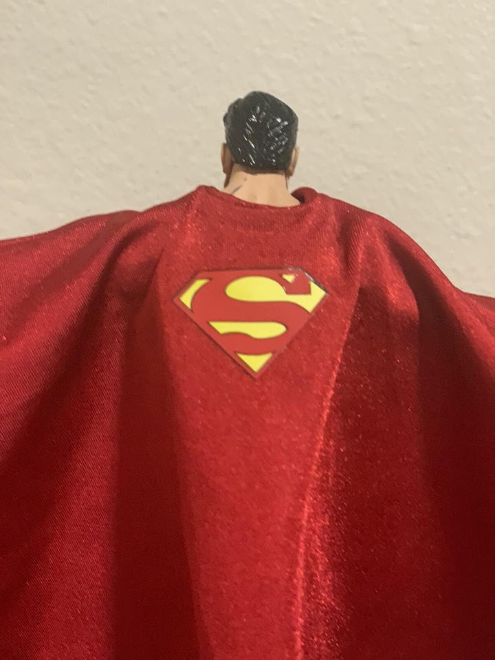 custom dc multiverse superman cloth cape wired S logo Mcfarlane 1:12 ...