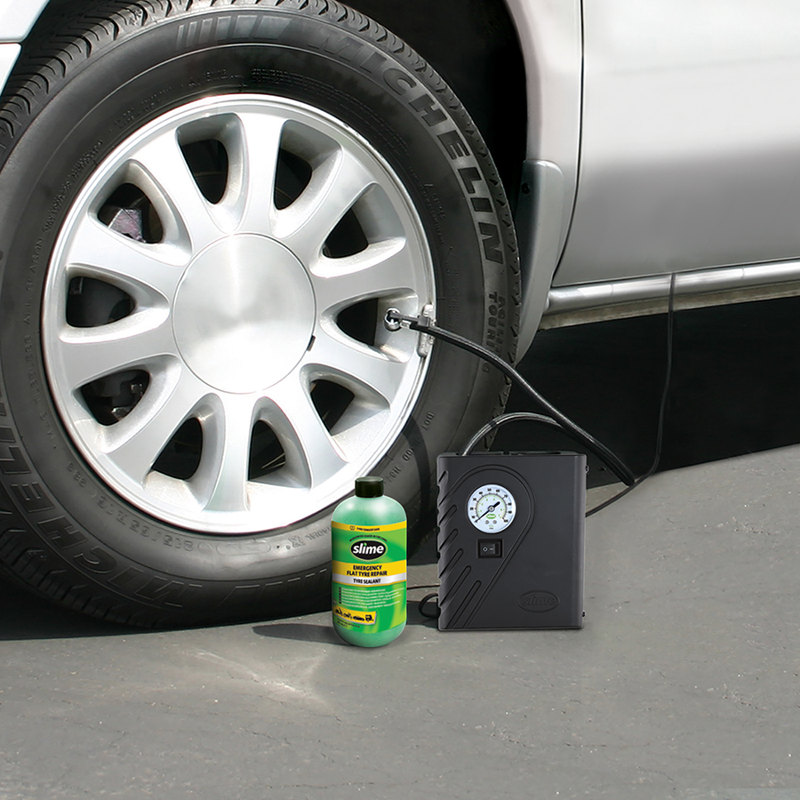 Slime Smart Emergency Flat Tyre Puncture Repair Sealant Kit & Air ...