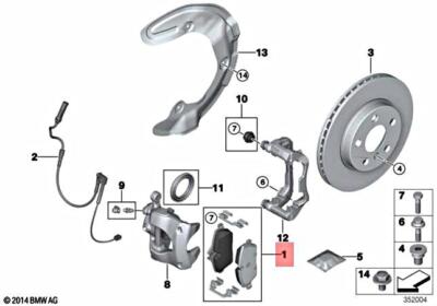 Genuine BMW MINI X1 Cooper One F39 F45 F46 Repair Kit Brake Pads ...