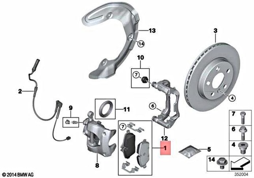 Genuine BMW MINI X1 Cooper One F39 F45 F46 Repair Kit Brake Pads ...