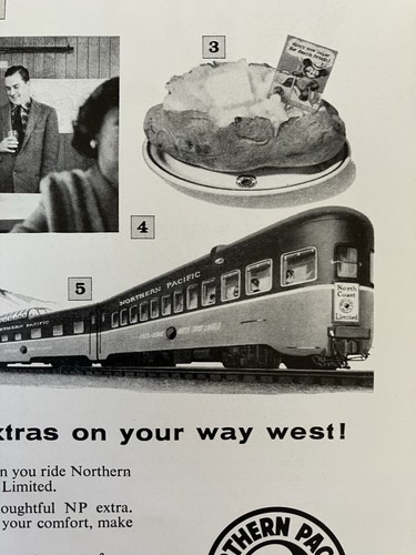 1957 Northern Pacific Railway Vista-Dome North Coast Train Travel Vtg ...