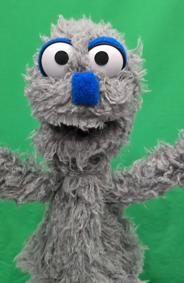 Gray & Blue Monster Puppet Professional Muppet Style Ventriloquist Hand ...