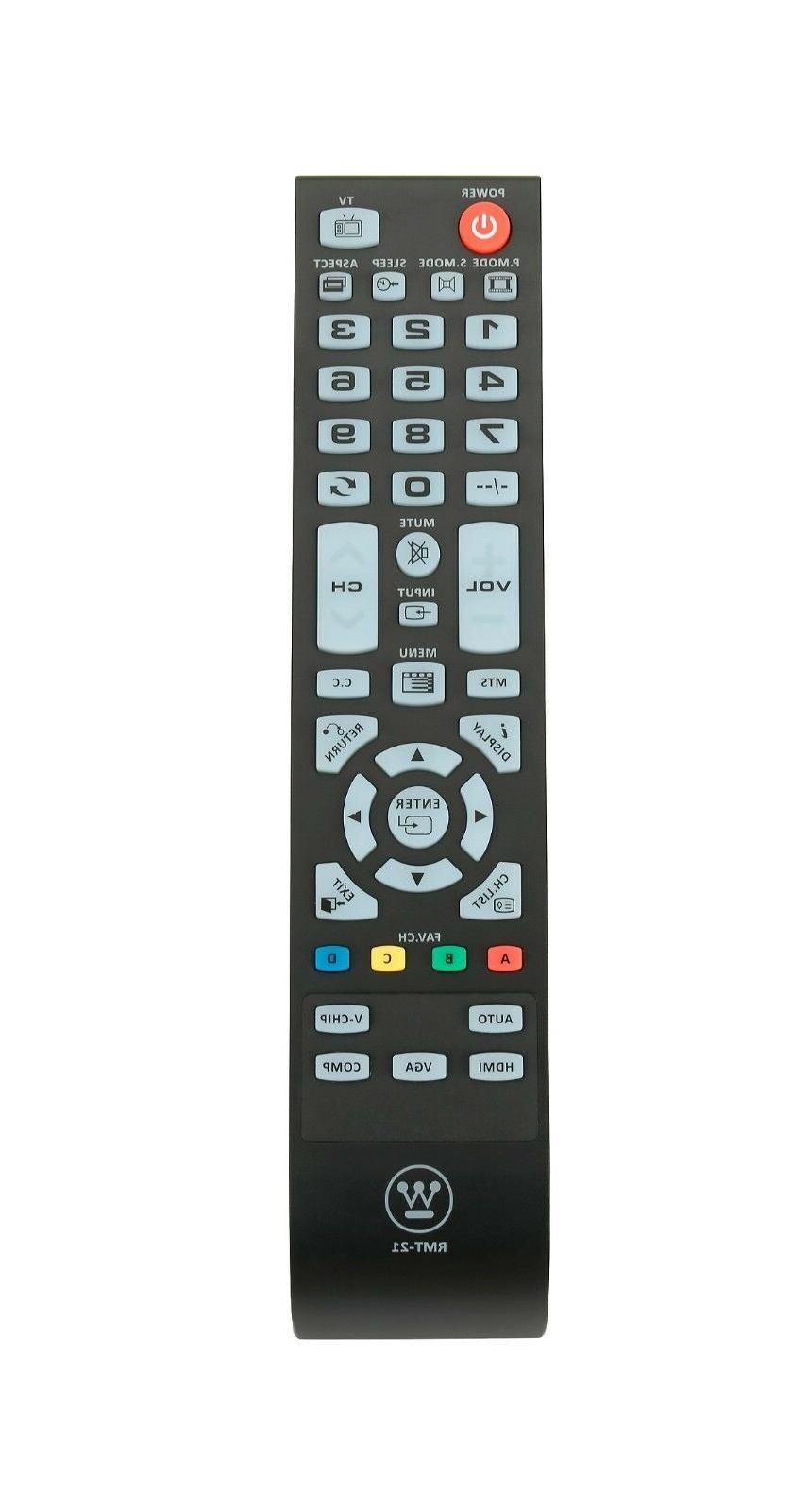 RMT-21 Remote Control for Westinghouse TV CW50T9YW CW40T2RW CW40T6DW ...